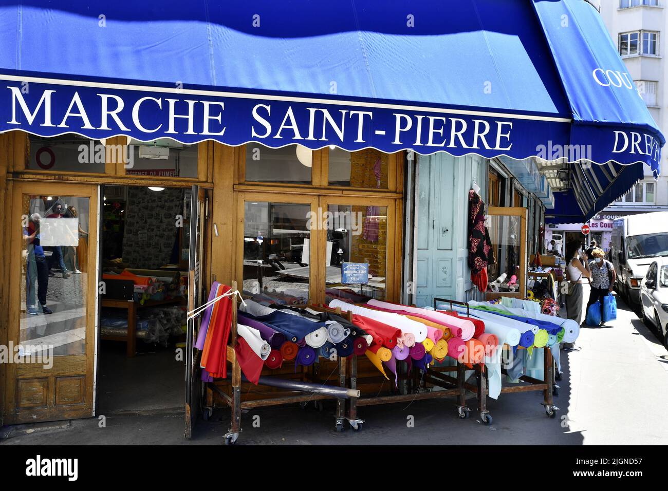 Tissus Saint Pierre Market of Montmartre - Paris 18th - France Stock ...