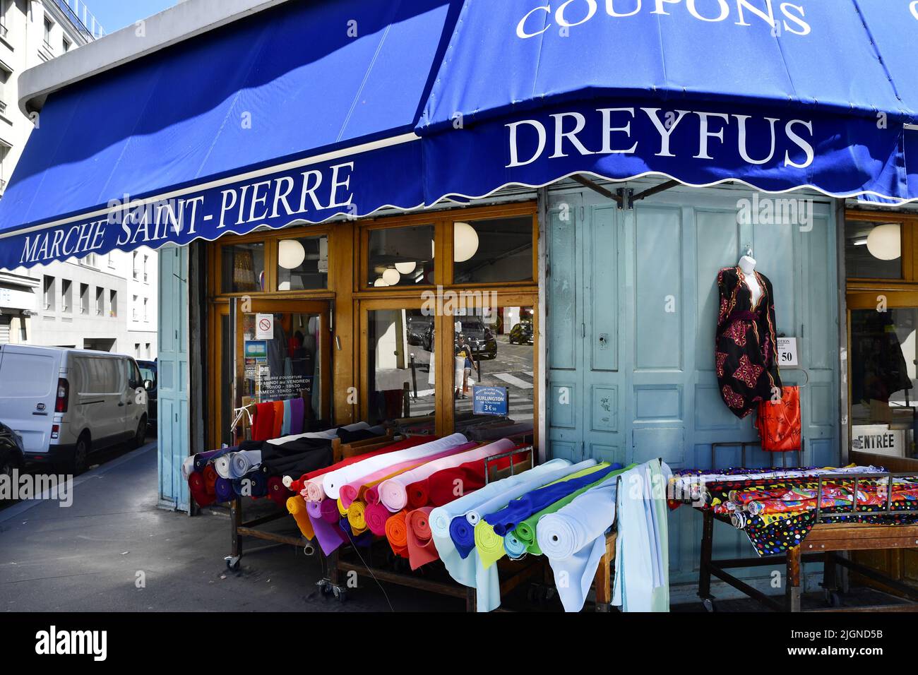 Tissus Saint Pierre Market of Montmartre - Paris 18th - France Stock ...