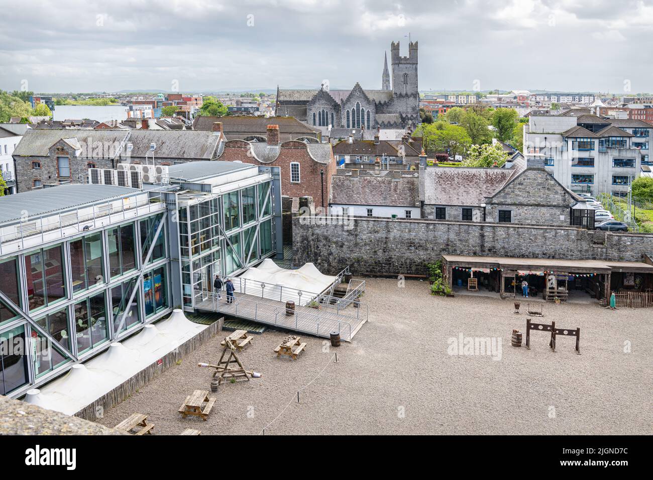 King John's Castle Courtyard with Limerick City and the River Shannon ...