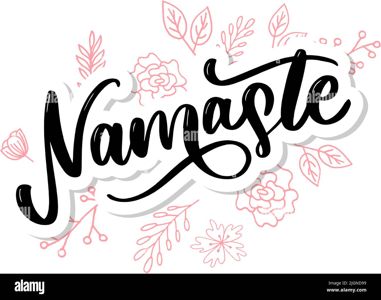 Namaste lettering Indian greeting, Hello in Hindi T shirt hand lettered ...