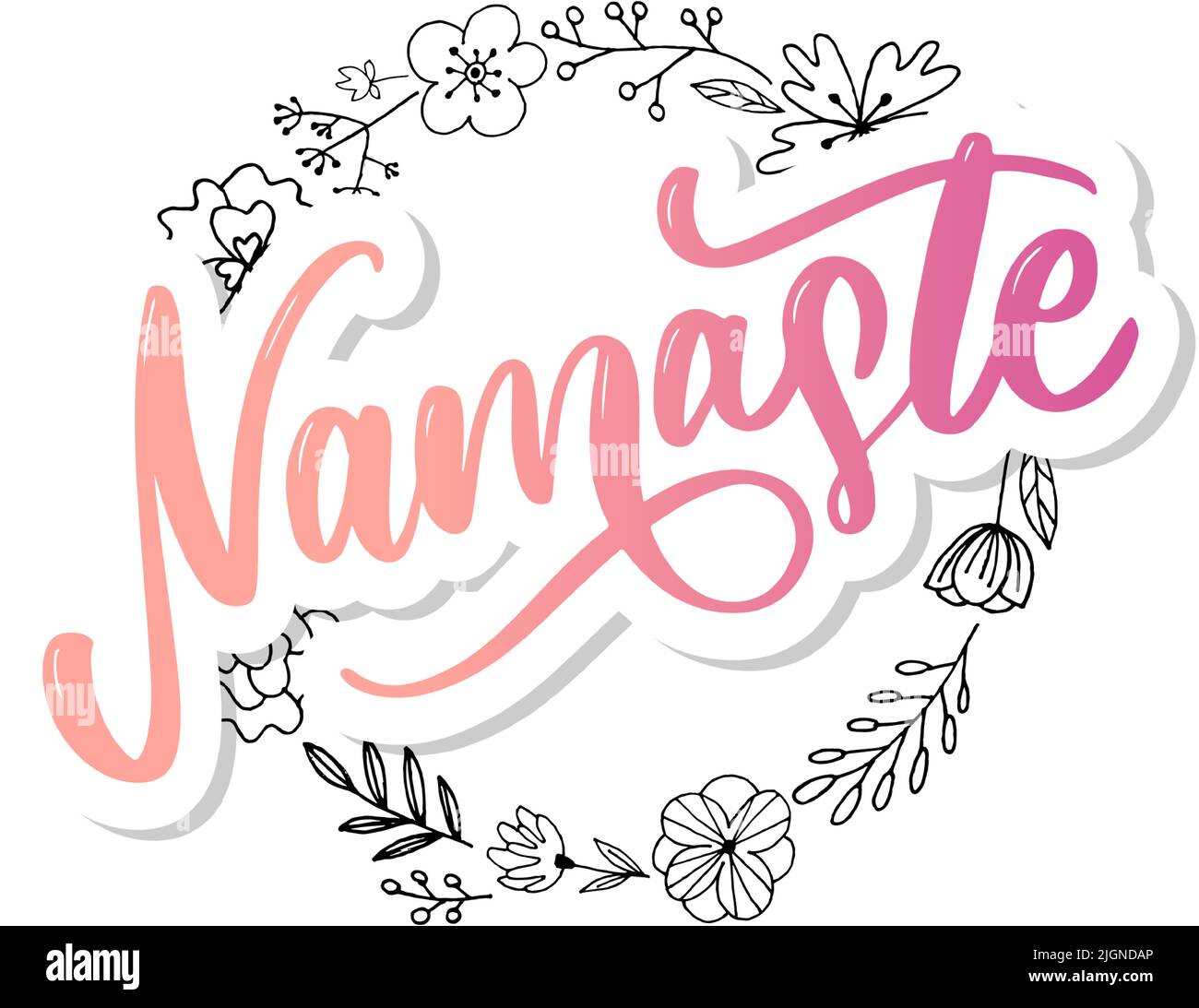 Namaste lettering Indian greeting, Hello in Hindi T shirt hand lettered ...