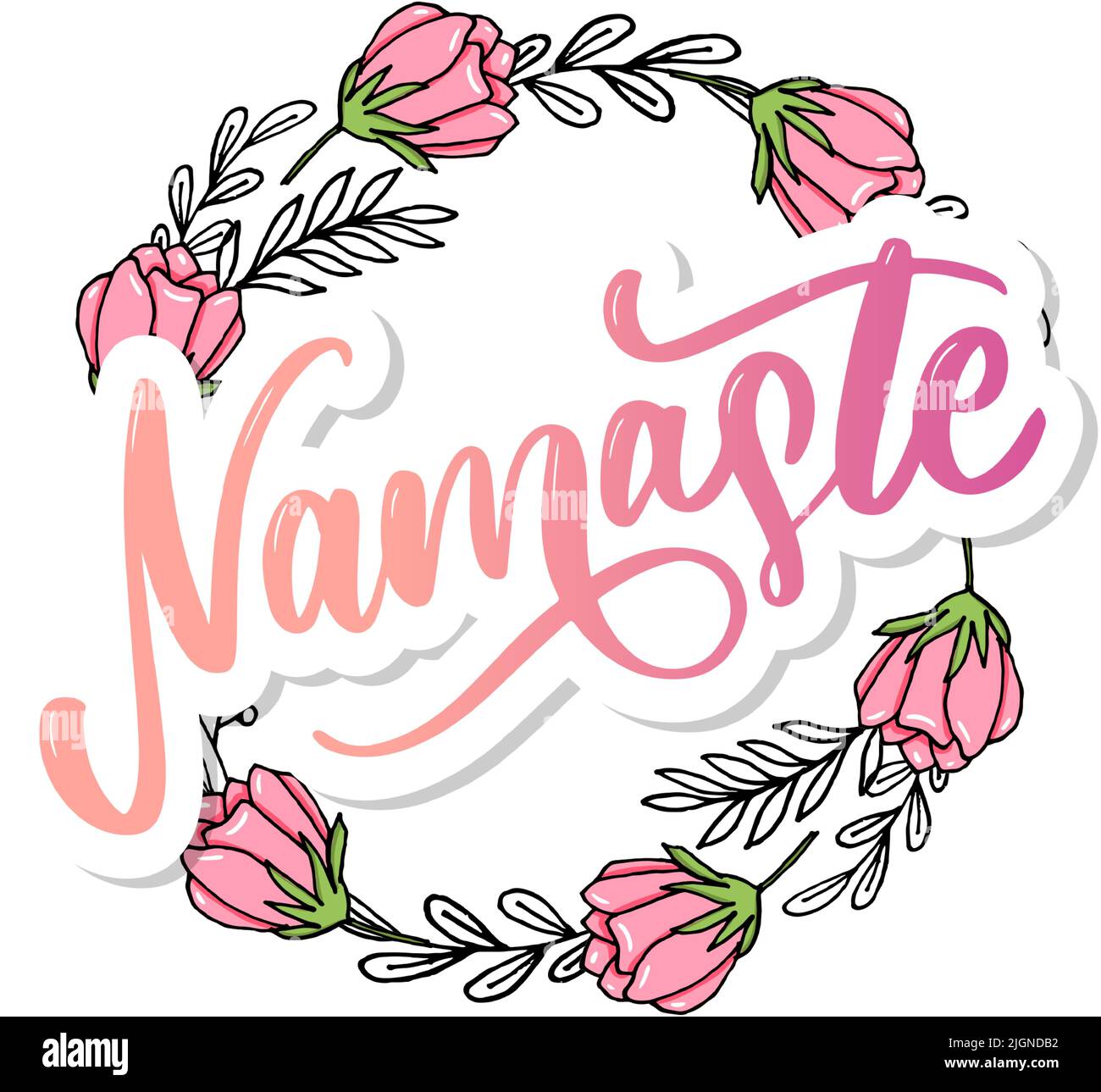 Namaste lettering Indian greeting, Hello in Hindi T shirt hand lettered ...