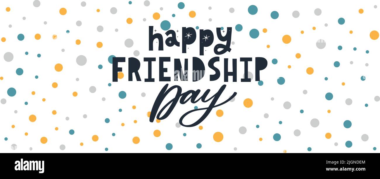 Friendship day vector illustration with text and elements for ...