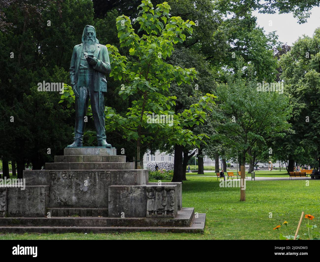 Monument to the Austrian poet and prose writer Franz Stelzhamer. He is ...