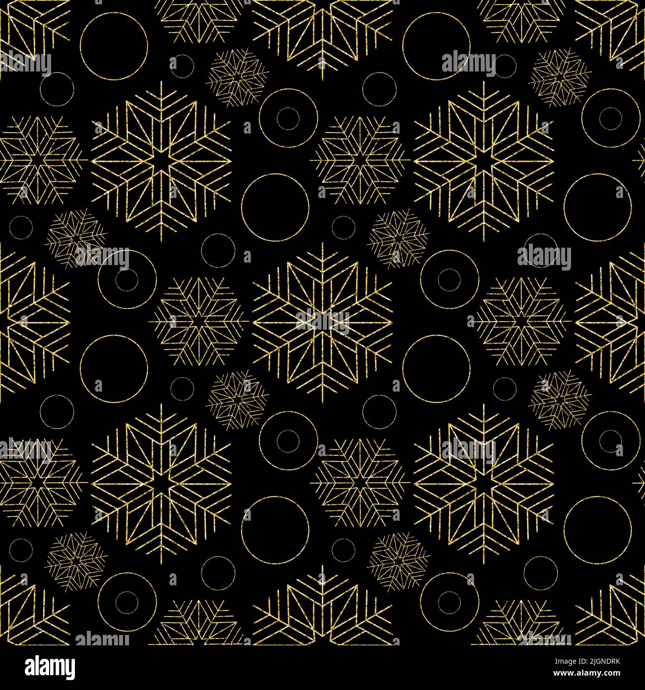 Gold background christmas sparkling seamless pattern with snowflake ...