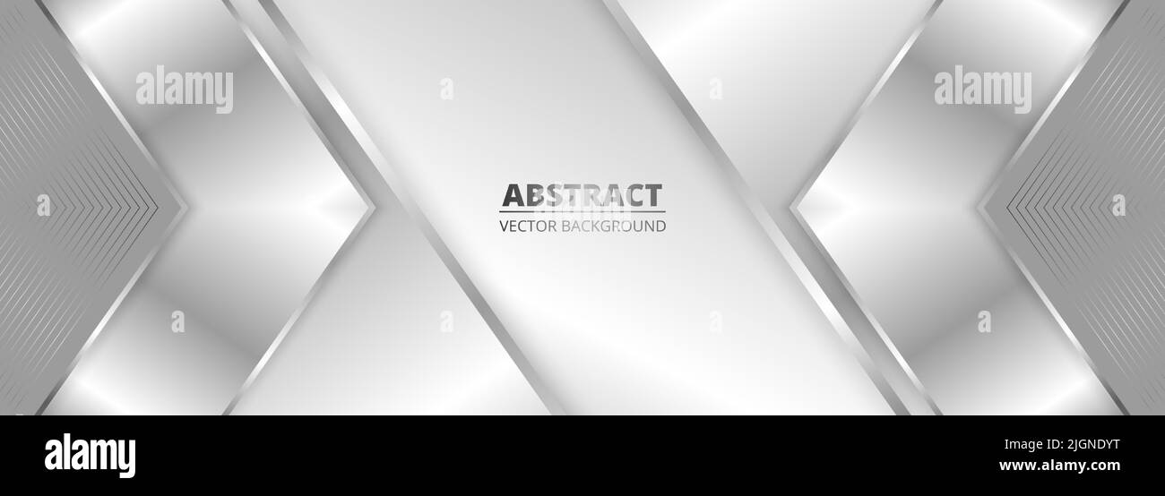 Wide luxury abstract background with silver gradient lines triangle ...