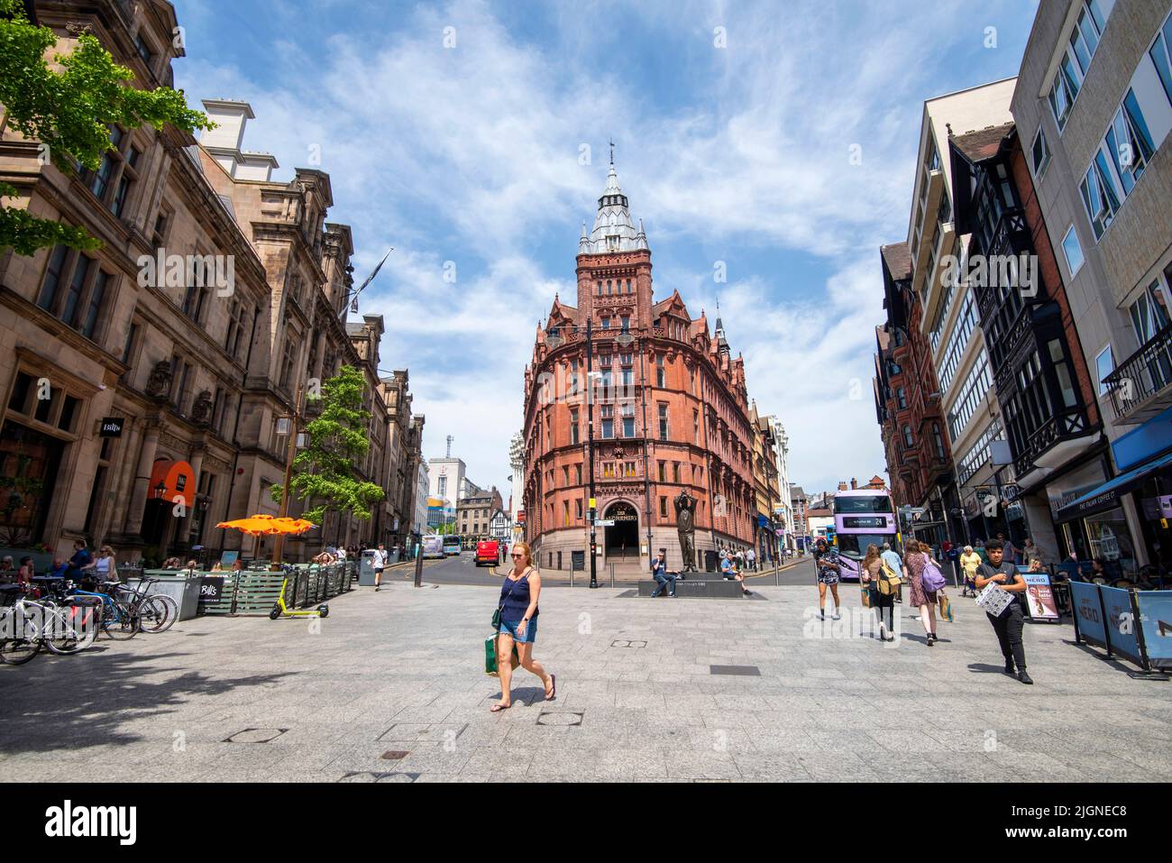 A view up King and Queen Street in Nottingham City, Nottinghamshire ...