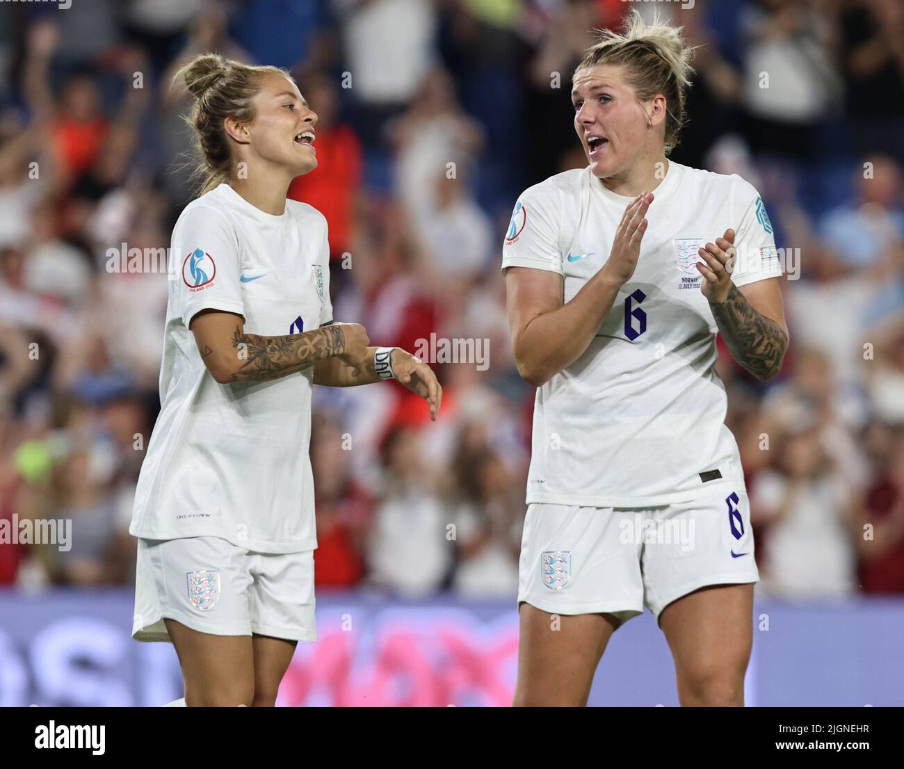 BRIGHTON ENGLAND - JULY 11 : L-R Rachel Daly (Houston Dash) of England ...