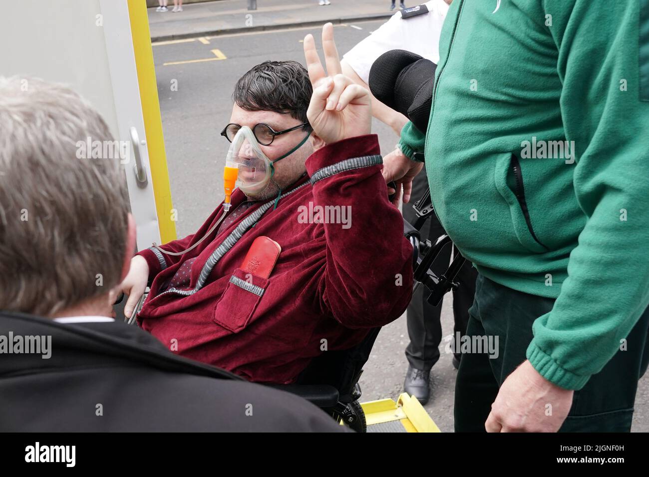 The defendant arriving by ambulance at Edinburgh Sheriff And Justice Of ...