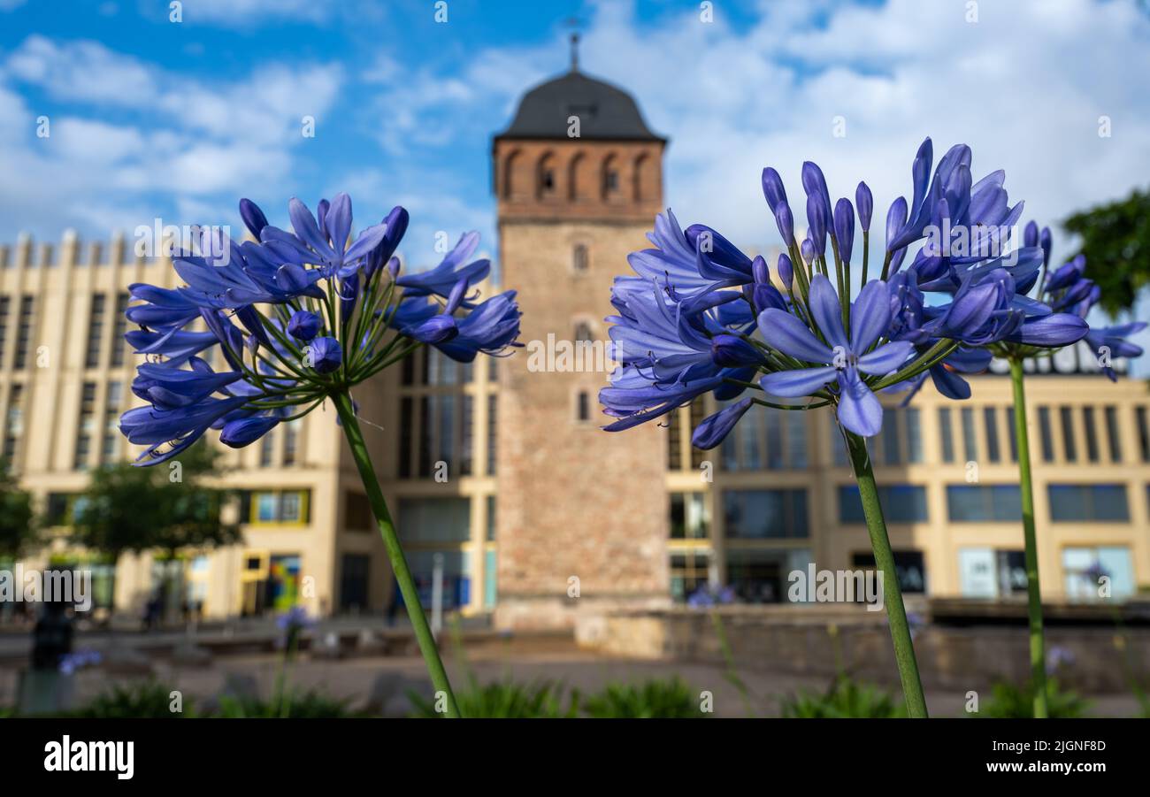 Chemnitz, Germany. 12th July, 2022. The striking Red Tower towers ...