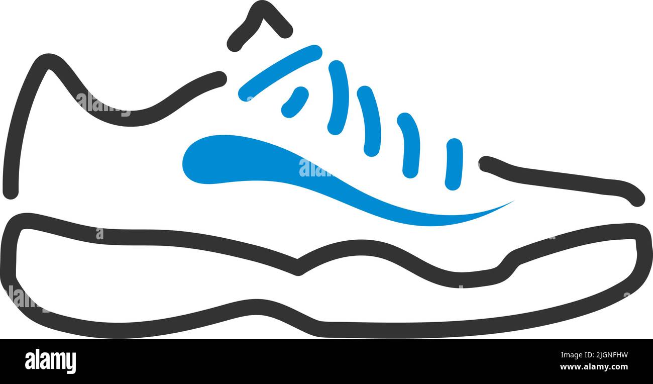 Tennis Sneaker Icon. Bold outline design with editable stroke width ...