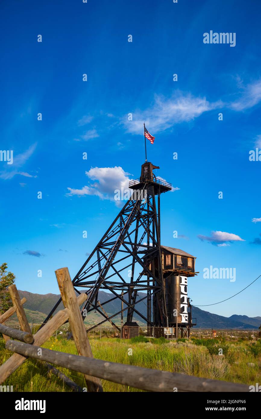 One of fourteen headframes, nicked named "gallows frames", dot the ...