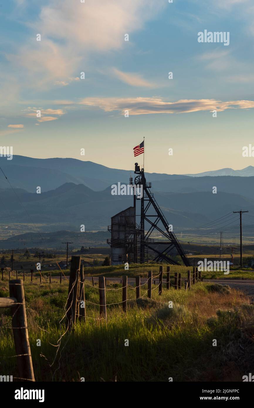One of fourteen headframes, nicked named "gallows frames", dot the ...