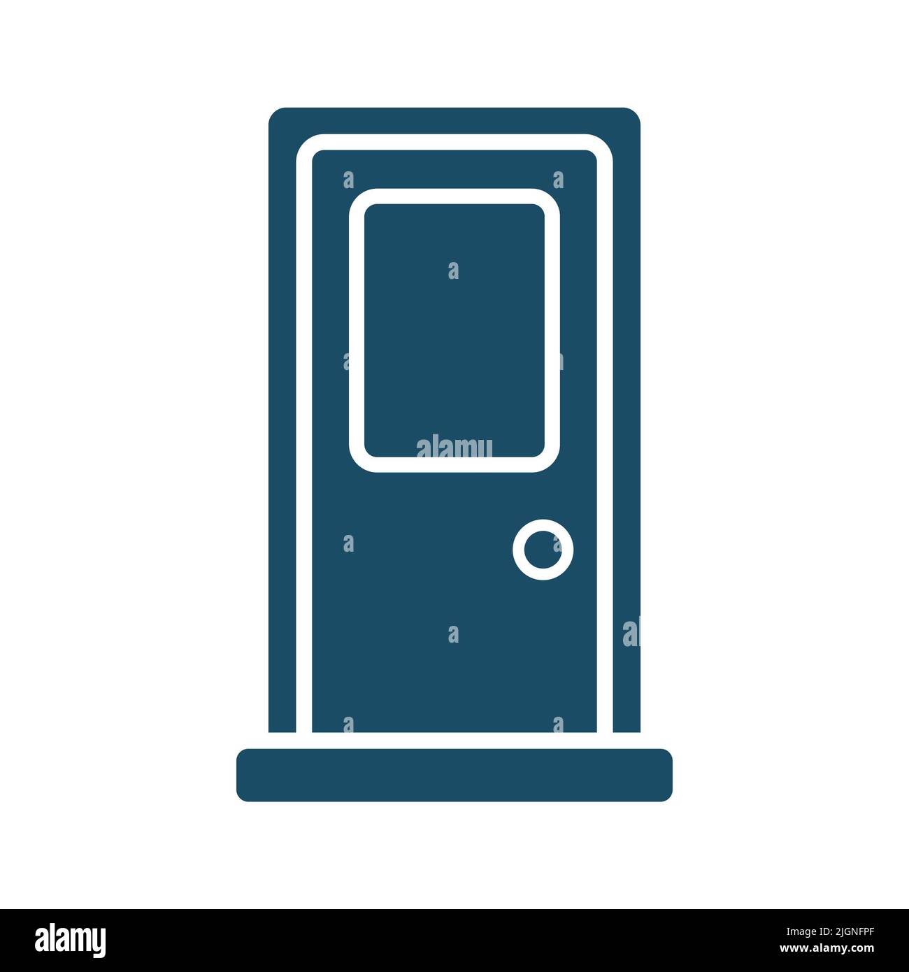 High quality dark blue flat door icon. Pictogram, icon set ...