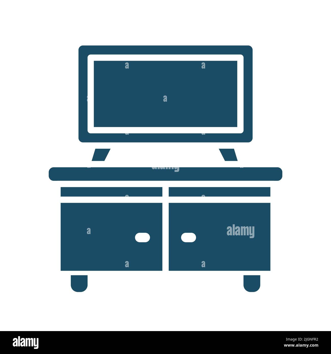High quality dark blue flat tv unit icon. Pictogram, icon set ...