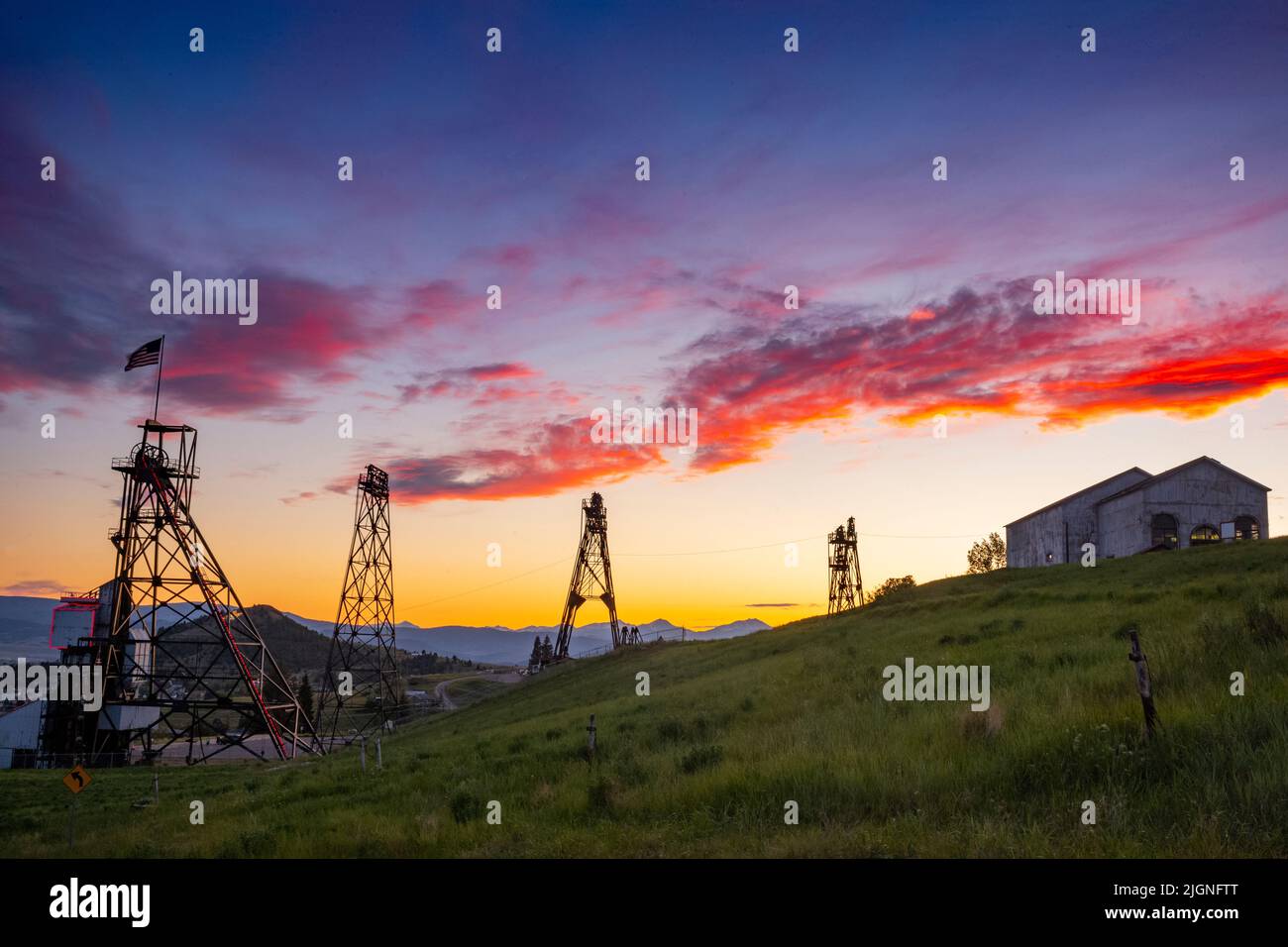 One of fourteen headframes, nicked named "gallows frames", dot the ...