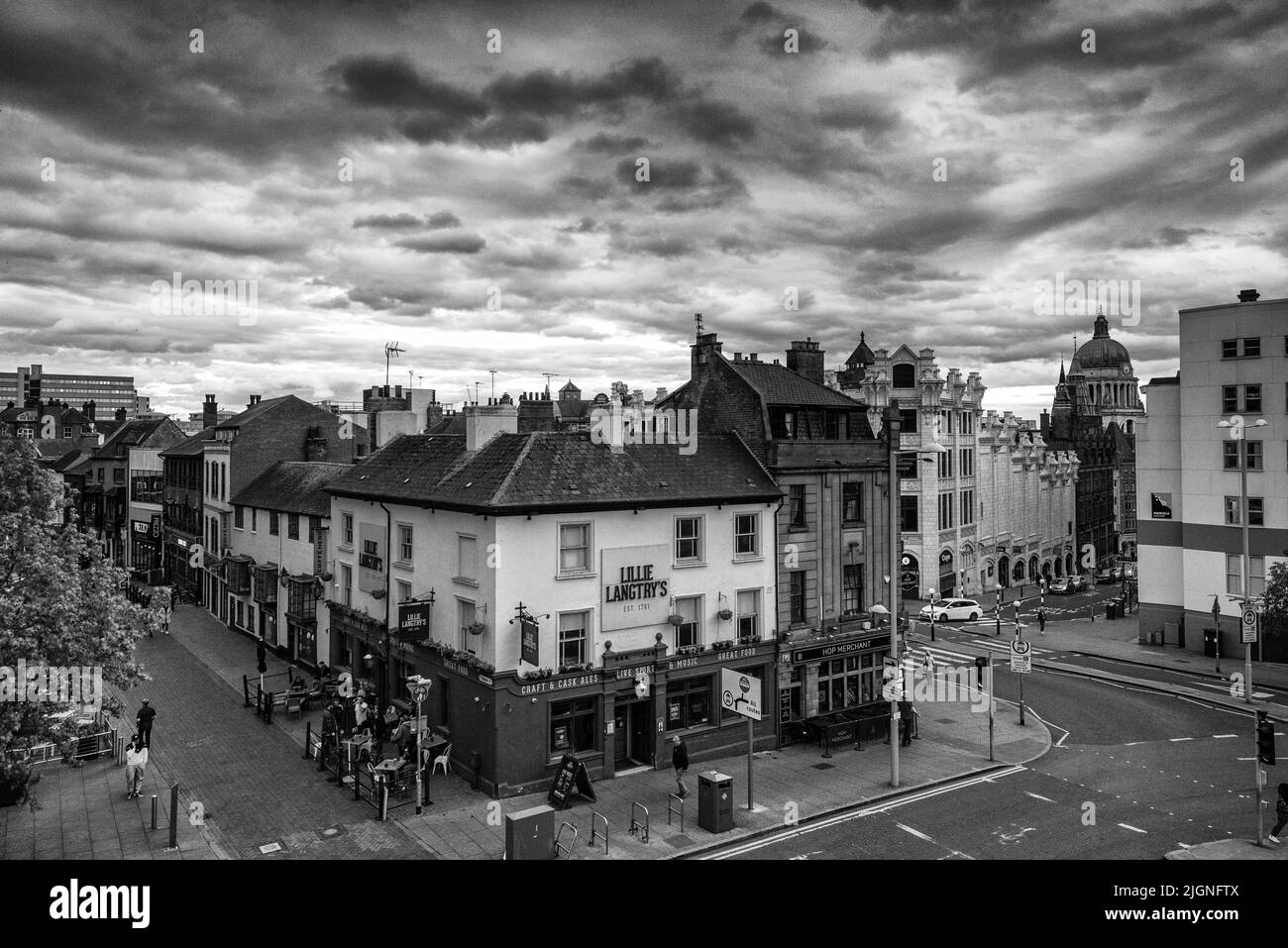 View looking down onto South Sherwood Street and Forman St, captured ...