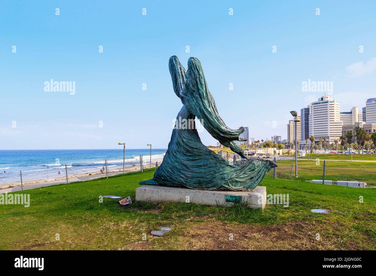 TEL AVIV, ISRAEL - SEPTEMBER 17, 2017: This is the sculpture Woman on ...