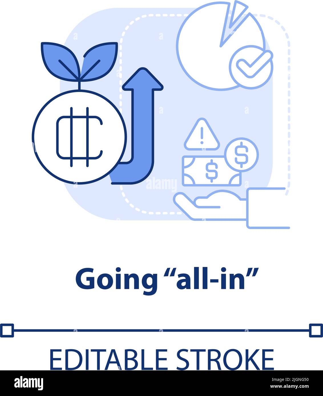 Going All In Light Blue Concept Icon Stock Vector Image And Art Alamy