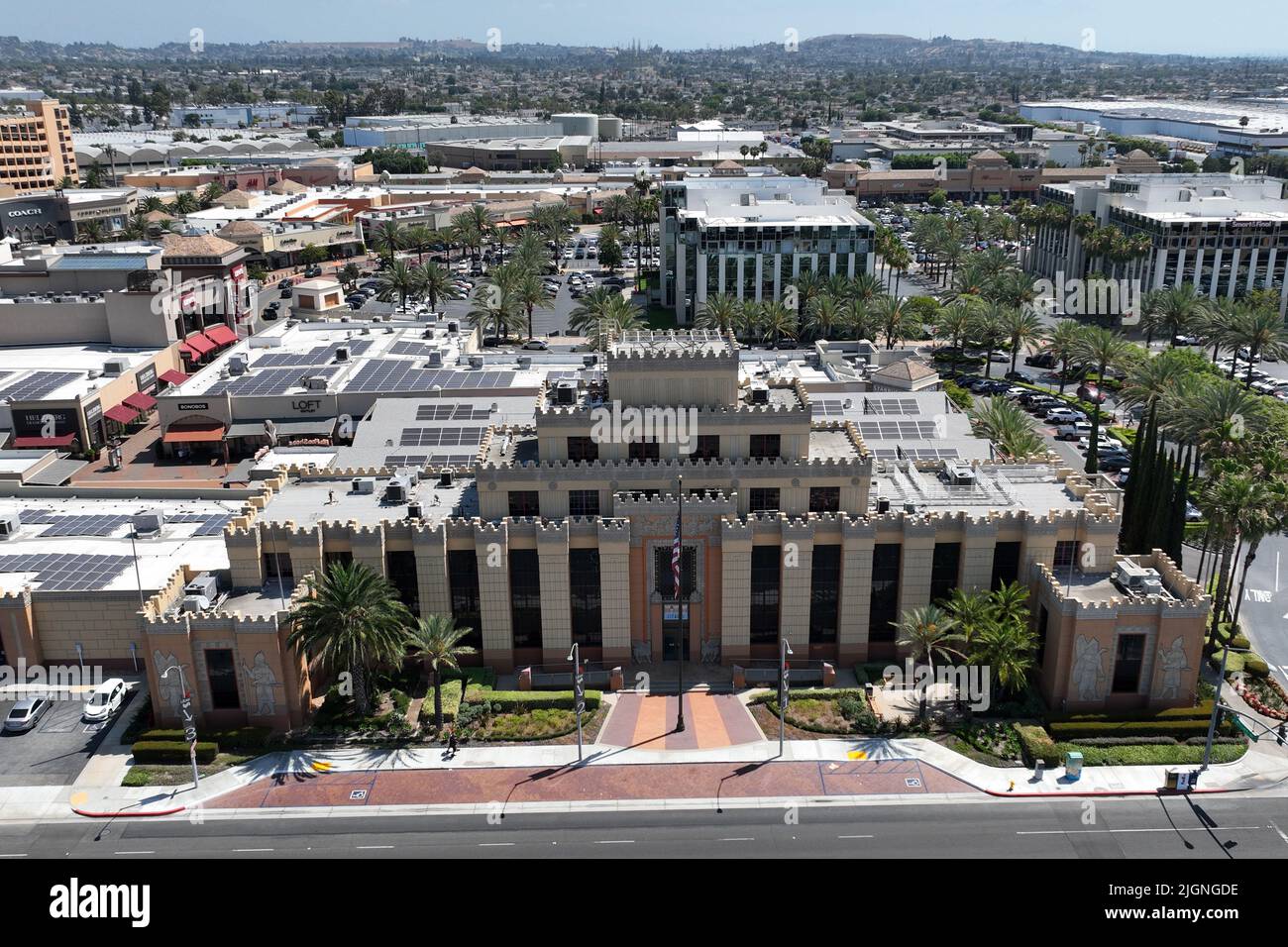 A general overall aerial view of the Citadel Outlets shopping center ...