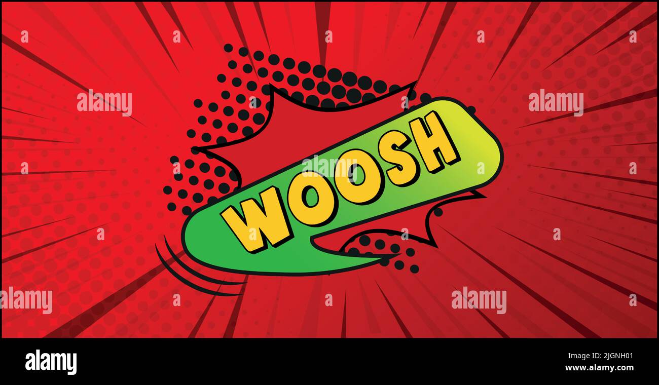 Comic lettering WOOSH on white background - Vector illustration Stock ...