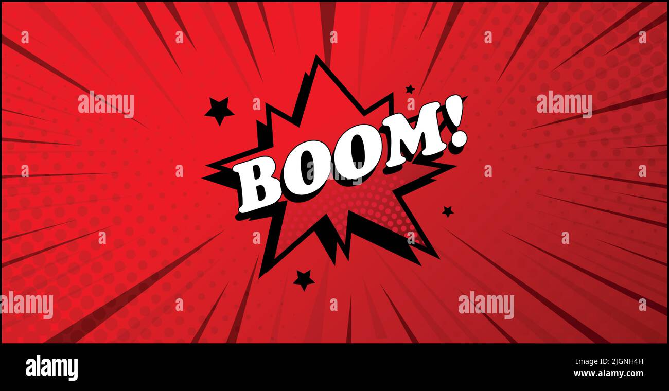 Comic lettering BOOM on white background - Vector illustration Stock ...