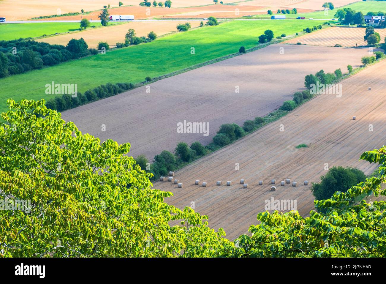 Rural country view with fields Stock Photo - Alamy