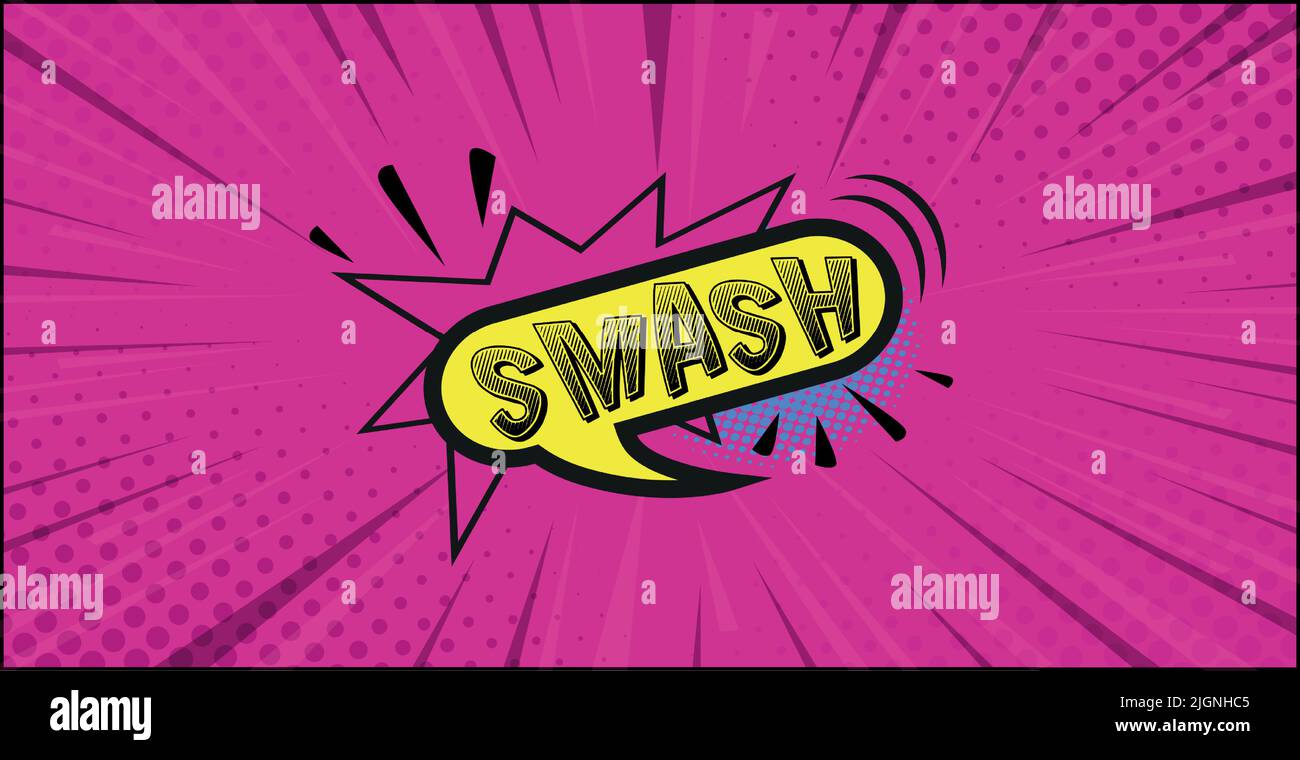Comic lettering SMASH on white background - Vector illustration Stock ...
