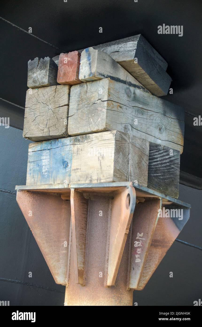 Close up of a boat on dry dock at Milna is a village and municipality ...