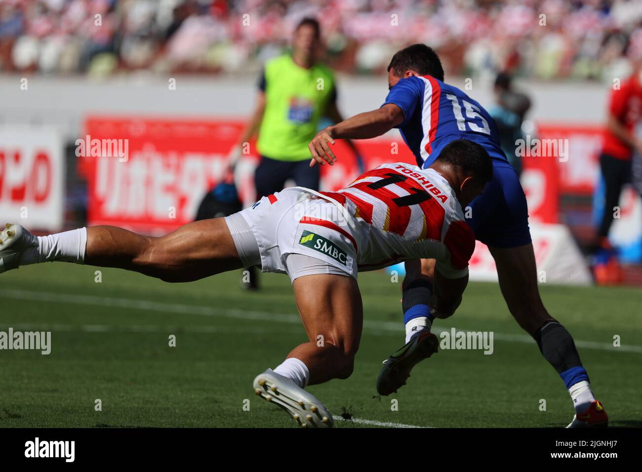 Tokyo, Japan. 9th July, 2022. (L-R) Siosaia Fifita (JPN), Max Spring ...