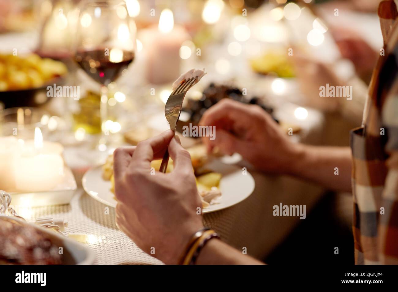 Adult eating dinner fork hi-res stock photography and images - Alamy