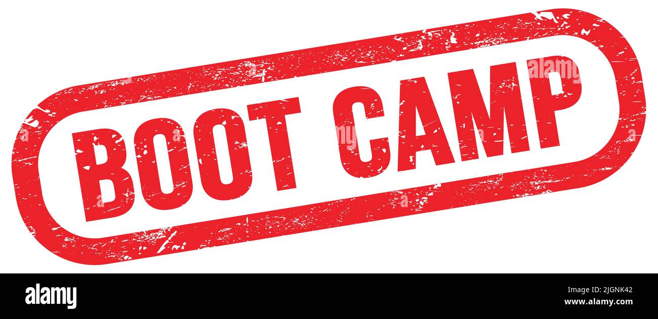 BOOT CAMP, text on red rectangle stamp sign Stock Photo - Alamy