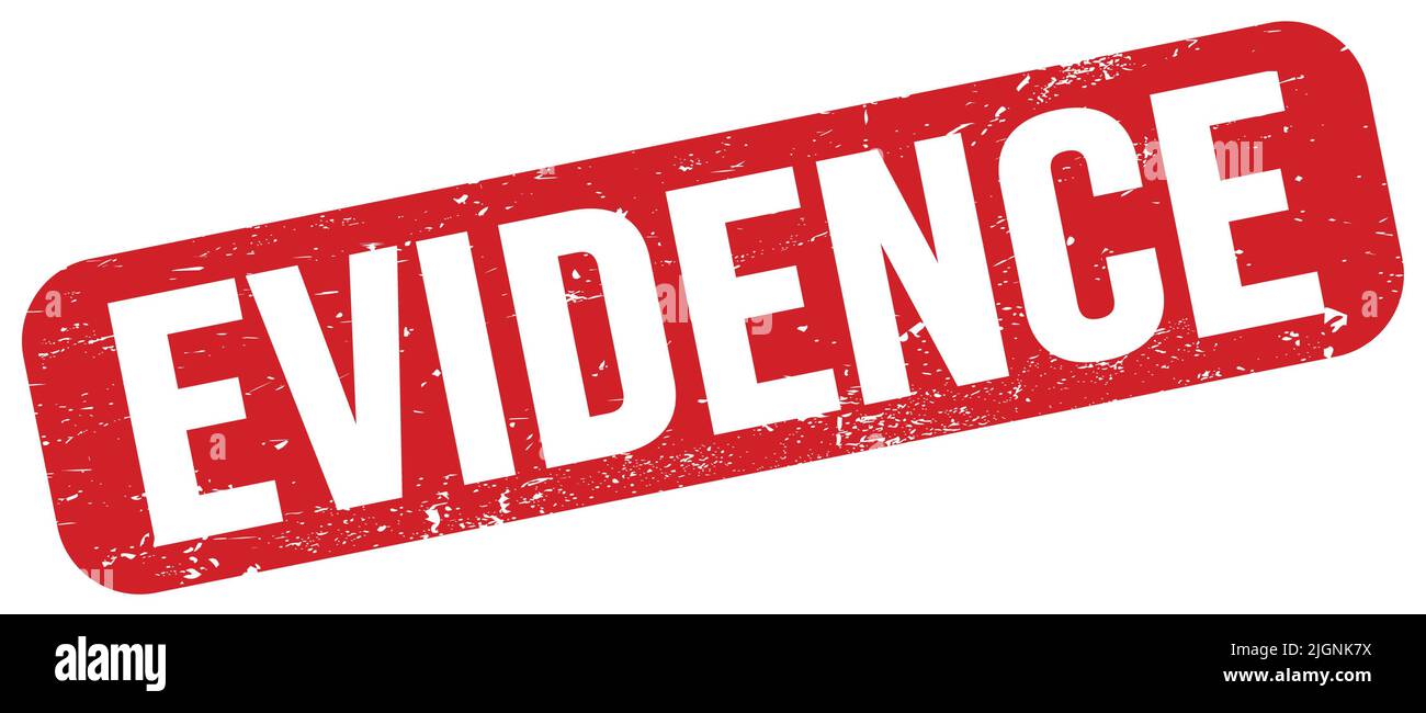 EVIDENCE text written on red grungy stamp sign Stock Photo - Alamy