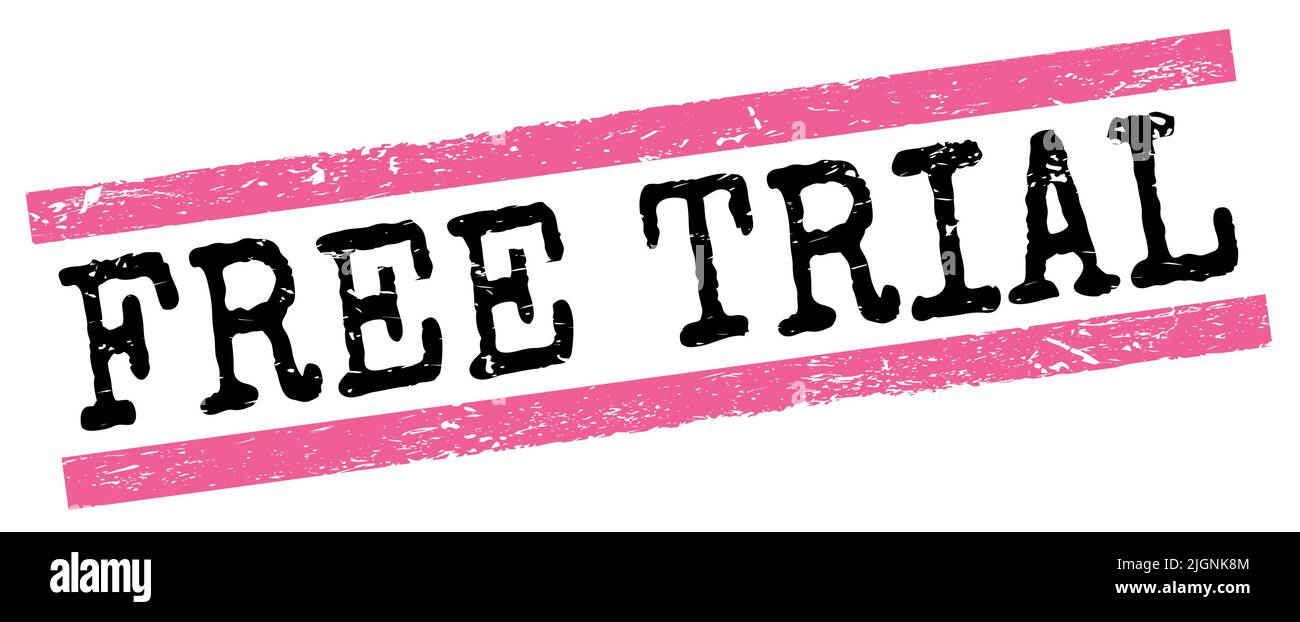 FREE TRIAL text written on pink-black grungy lines stamp sign Stock ...
