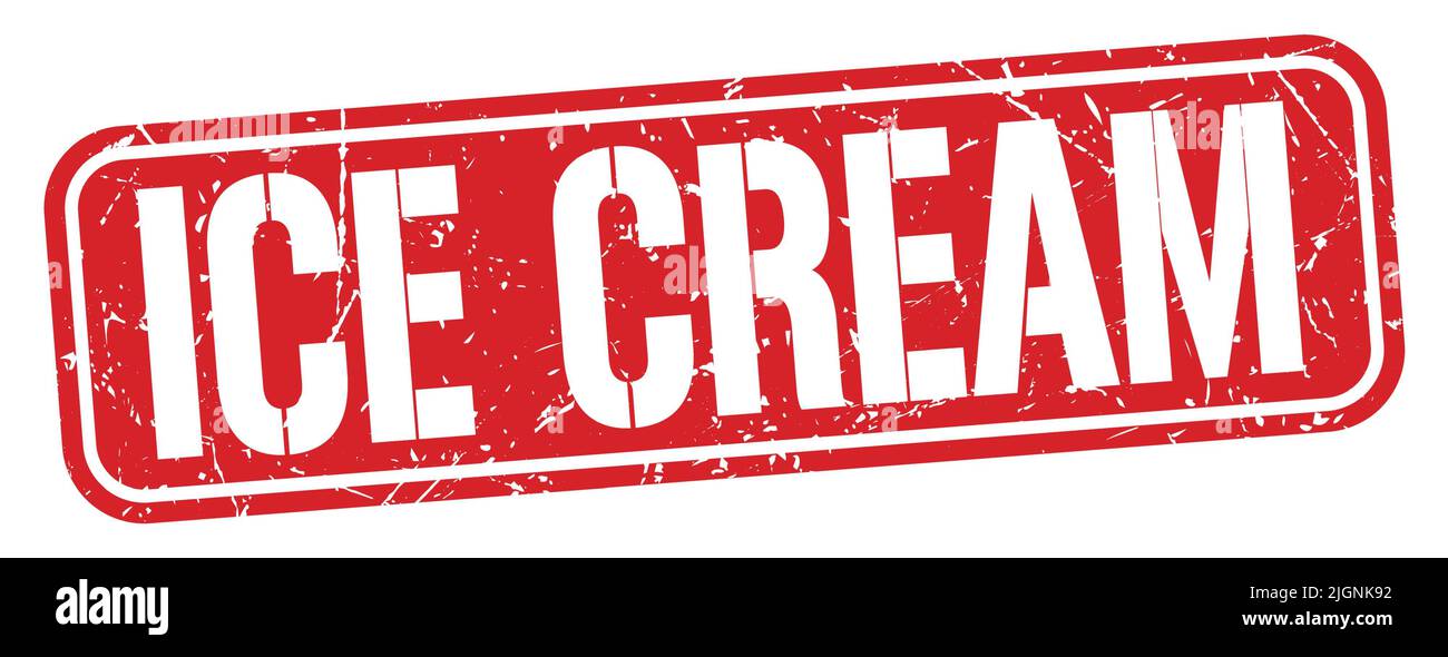 ICE CREAM text written on red grungy stamp sign Stock Photo - Alamy
