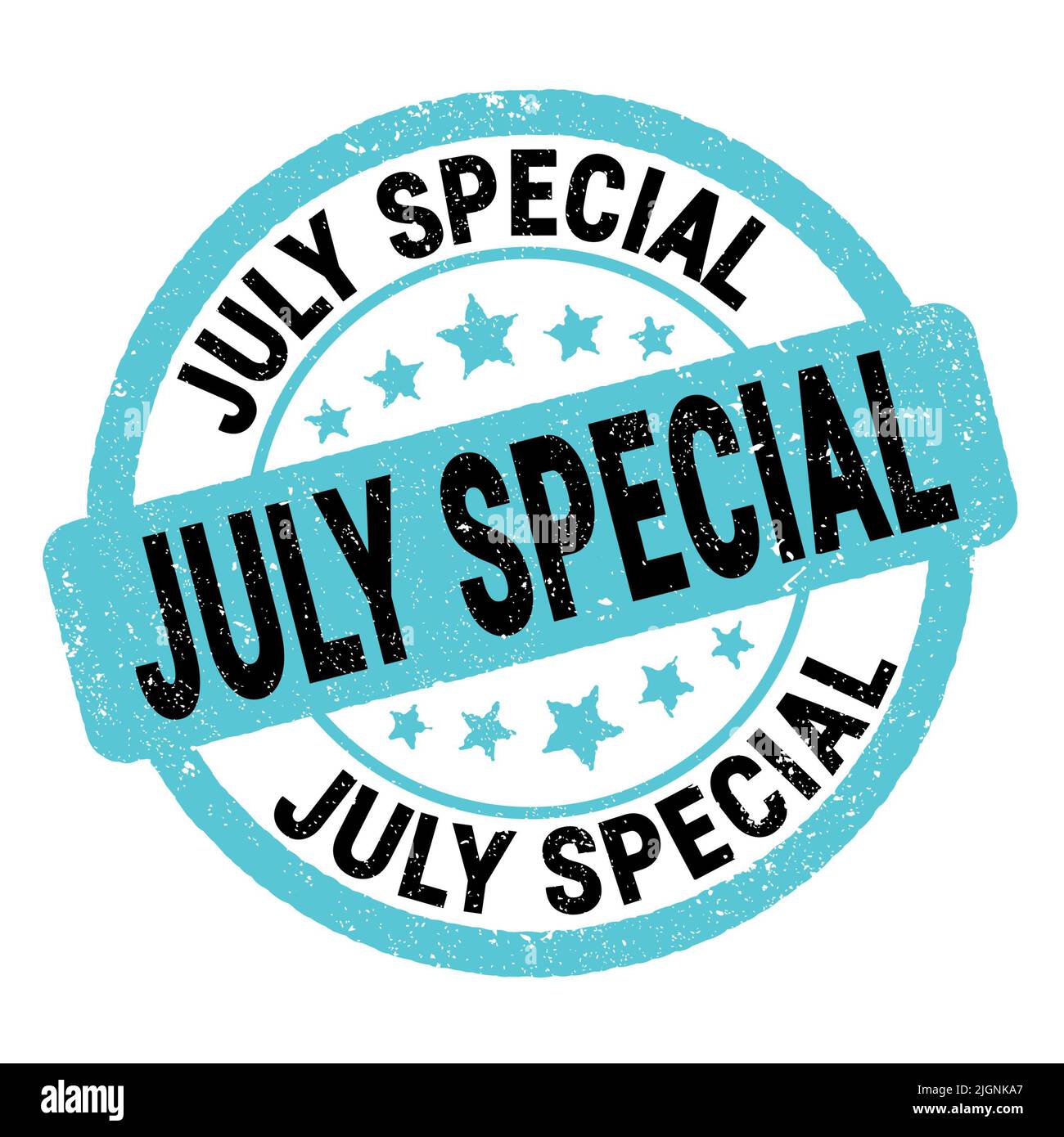 JULY SPECIAL text written on blue-black grungy stamp sign Stock Photo ...