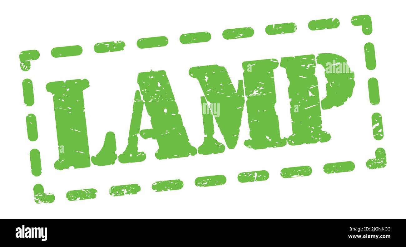 LAMP text written on green dash stamp sign Stock Photo - Alamy