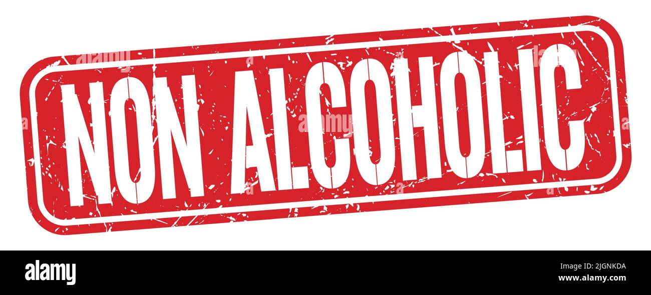 NON ALCOHOLIC text written on red grungy stamp sign Stock Photo - Alamy