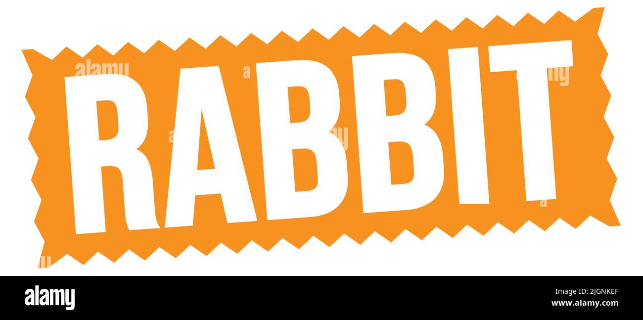 RABBIT text written on orange zig-zag stamp sign Stock Photo - Alamy