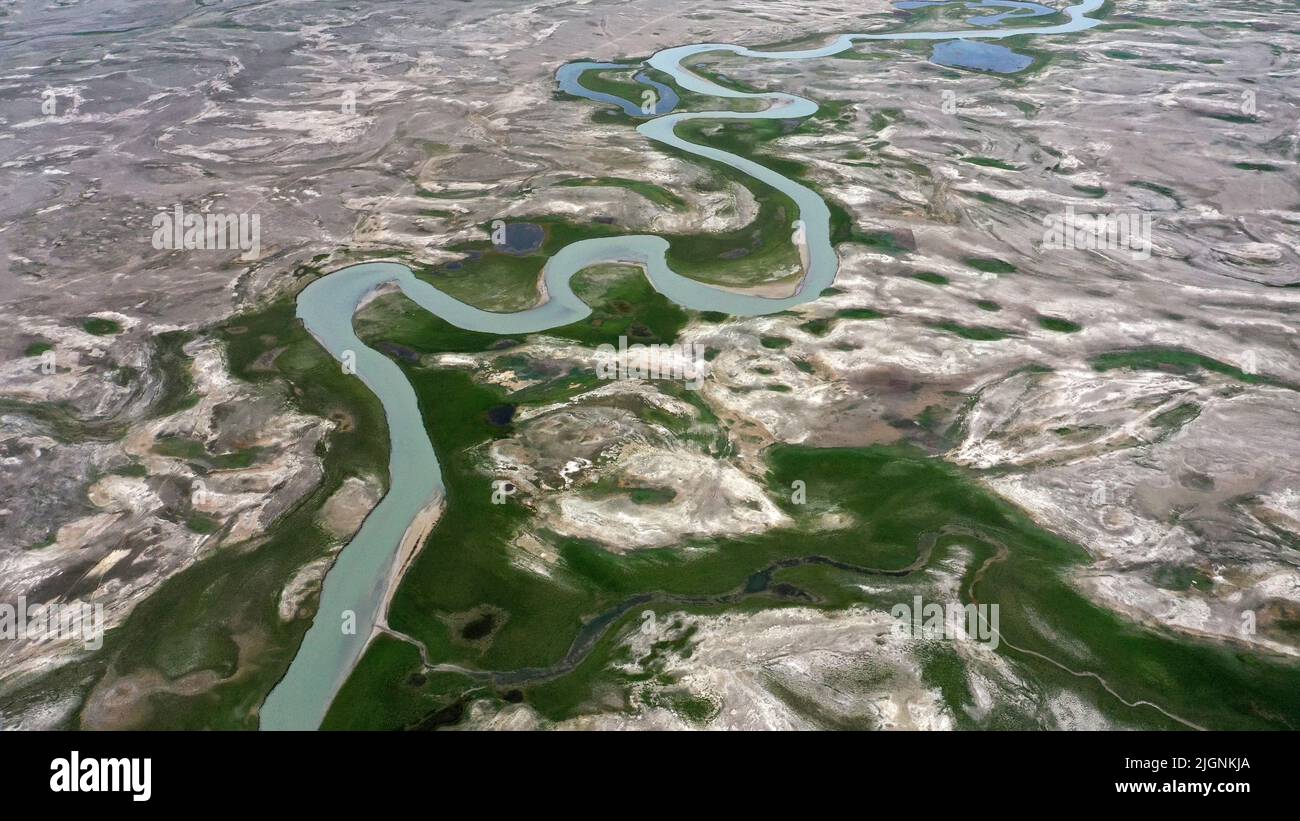BAZHOU, CHINA - JULY 10, 2022 - An aerial photo taken on July 10, 2022 ...
