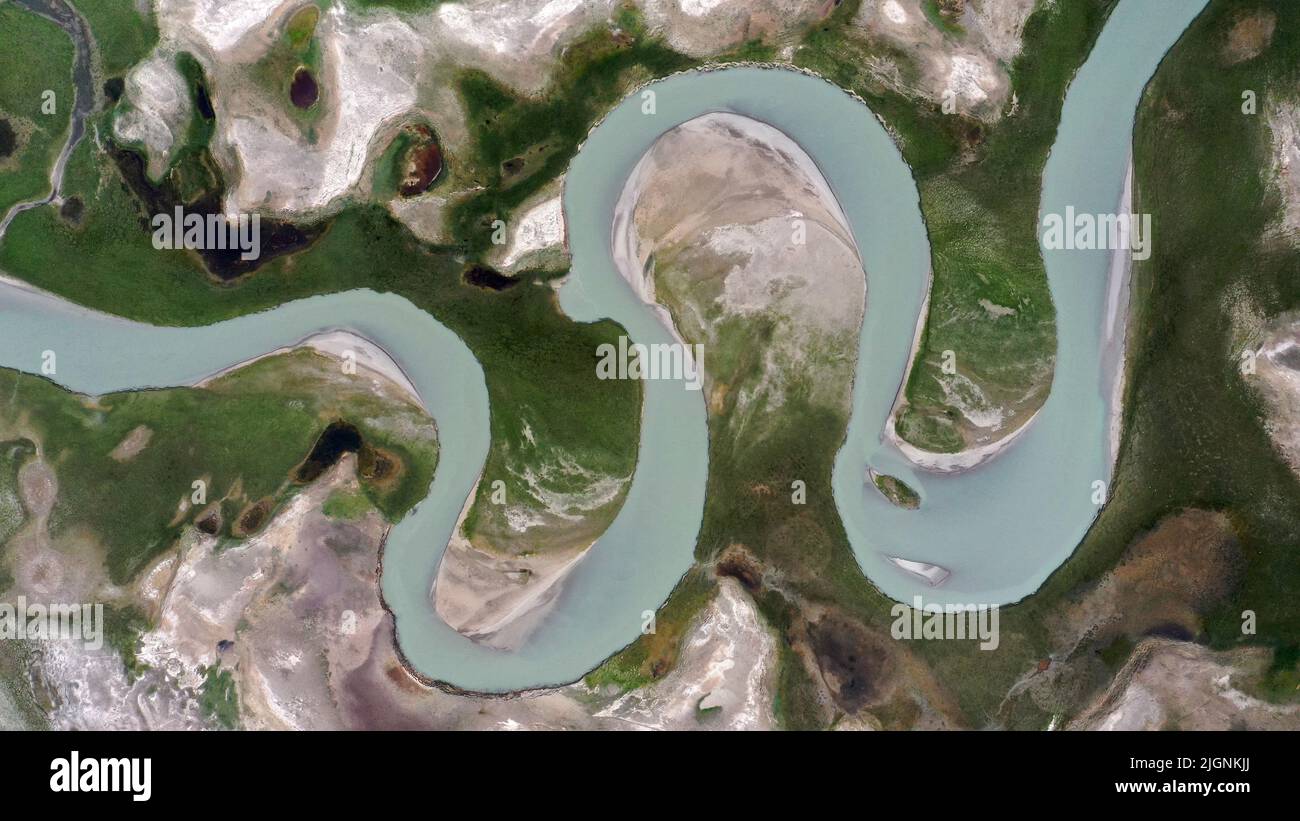 BAZHOU, CHINA - JULY 10, 2022 - An aerial photo taken on July 10, 2022 ...