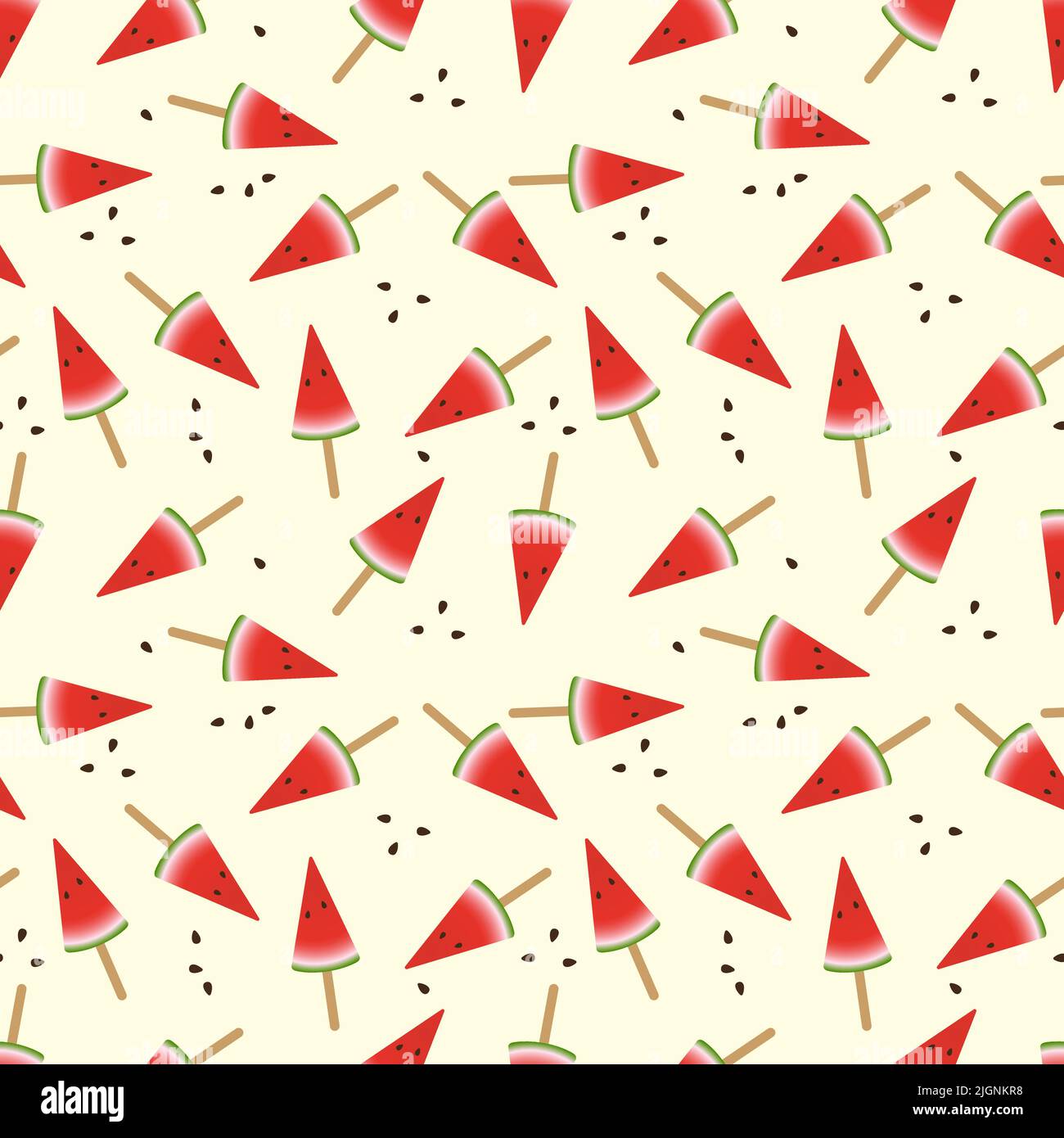 Seamless watermelon slice pattern. Vector background. Vector ...
