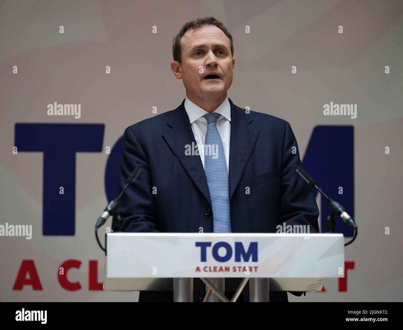 Tom Tugendhat speaking at the launch of his campaign to be Conservative ...