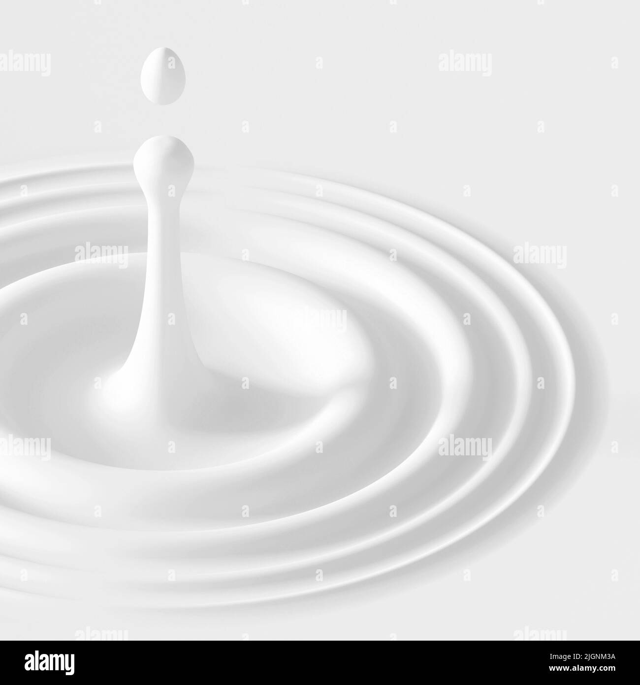 Milk Drop on White Background Stock Photo - Alamy