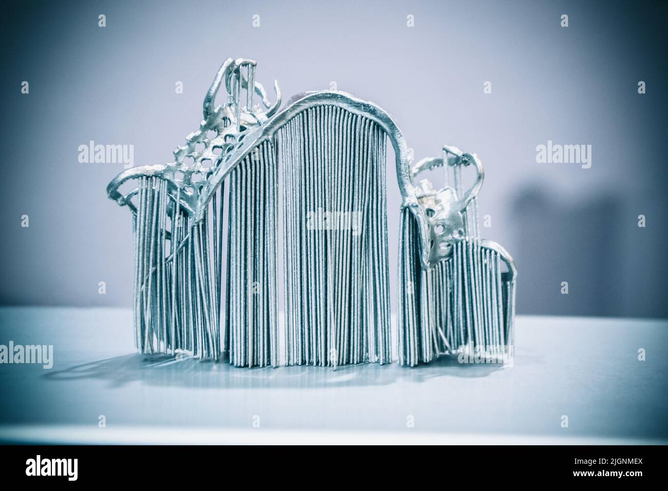 Object printed from metal powder on metal 3d printer.Object printed in ...