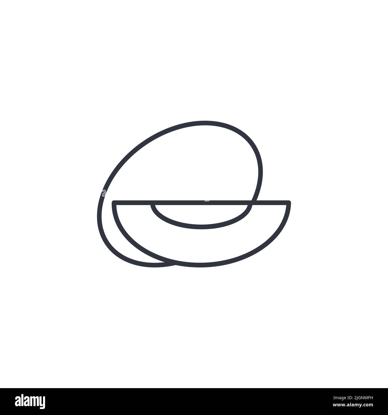 Melon fruit icon outline hi-res stock photography and images - Alamy