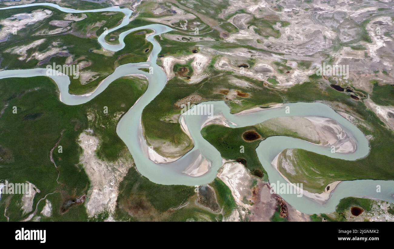 BAZHOU, CHINA - JULY 10, 2022 - An aerial photo taken on July 10, 2022 ...
