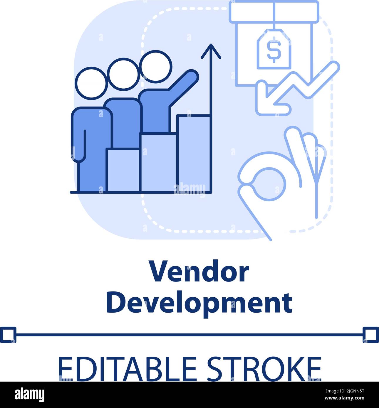 Vendor development light blue concept icon Stock Vector Image & Art - Alamy