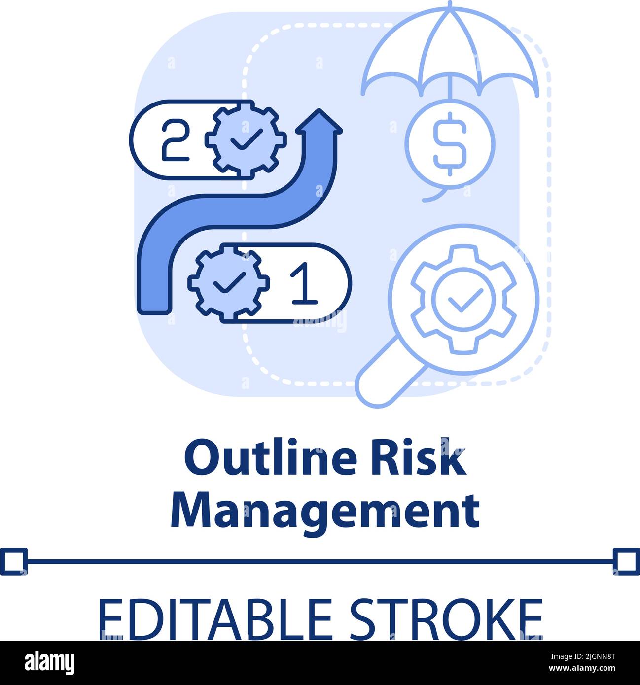 Outline risk management light blue concept icon Stock Vector Image ...