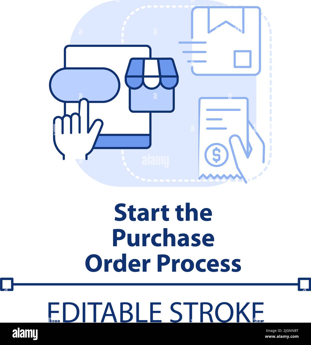 Start purchase order process light blue concept icon Stock Vector Image ...